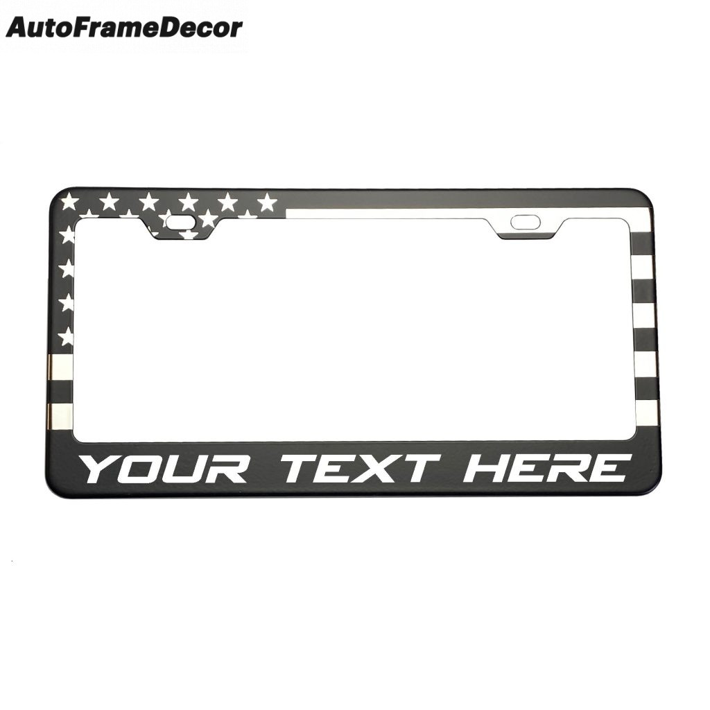Auto Frame Decor Customized Personalized USA American Flag License ...